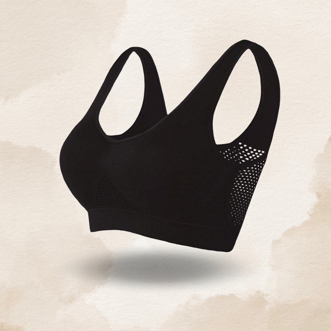 Mesh Breathable Cool Liftup Air Sports Bra Seamless Wireless Bra Large ...