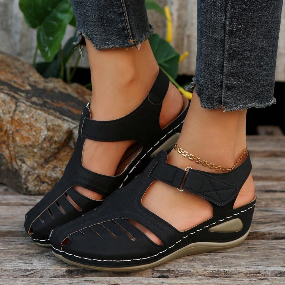 Lismali Arch Support Closed Toe Wide Toe Box Sandals Comfy Vintage Soft ...