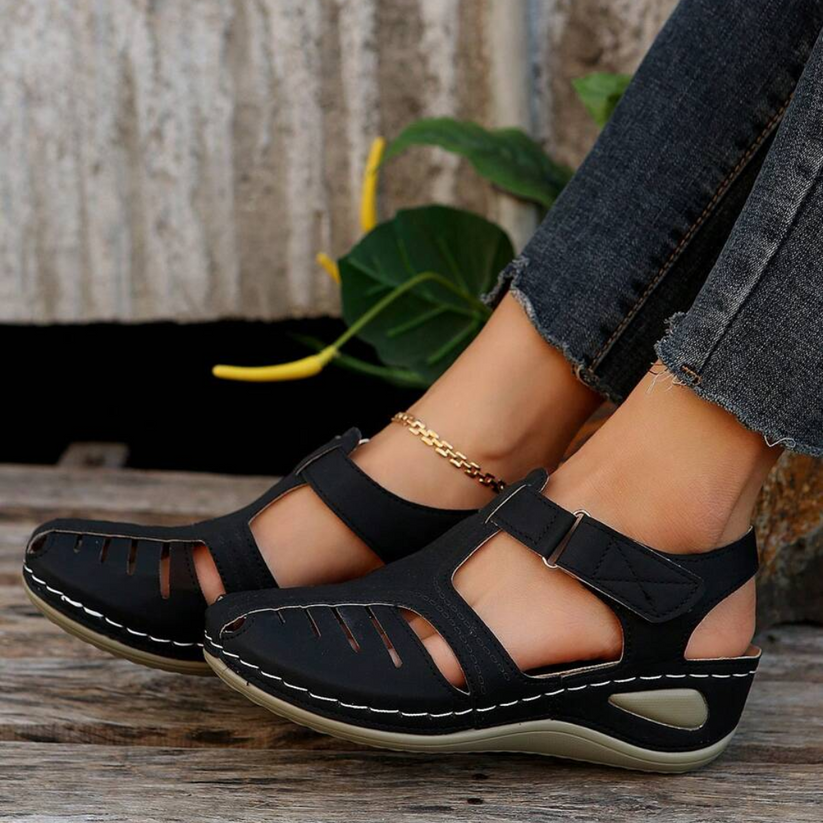 Lismali Arch Support Closed Toe Wide Toe Box Sandals Comfy Vintage Soft ...
