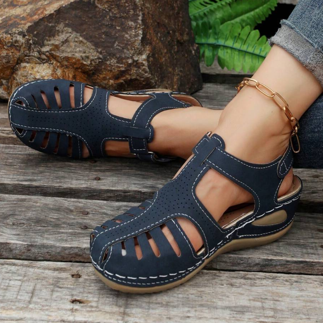 Lismali Arch Support Closed Toe Wide Toe Box Sandals Comfy Vintage Soft ...