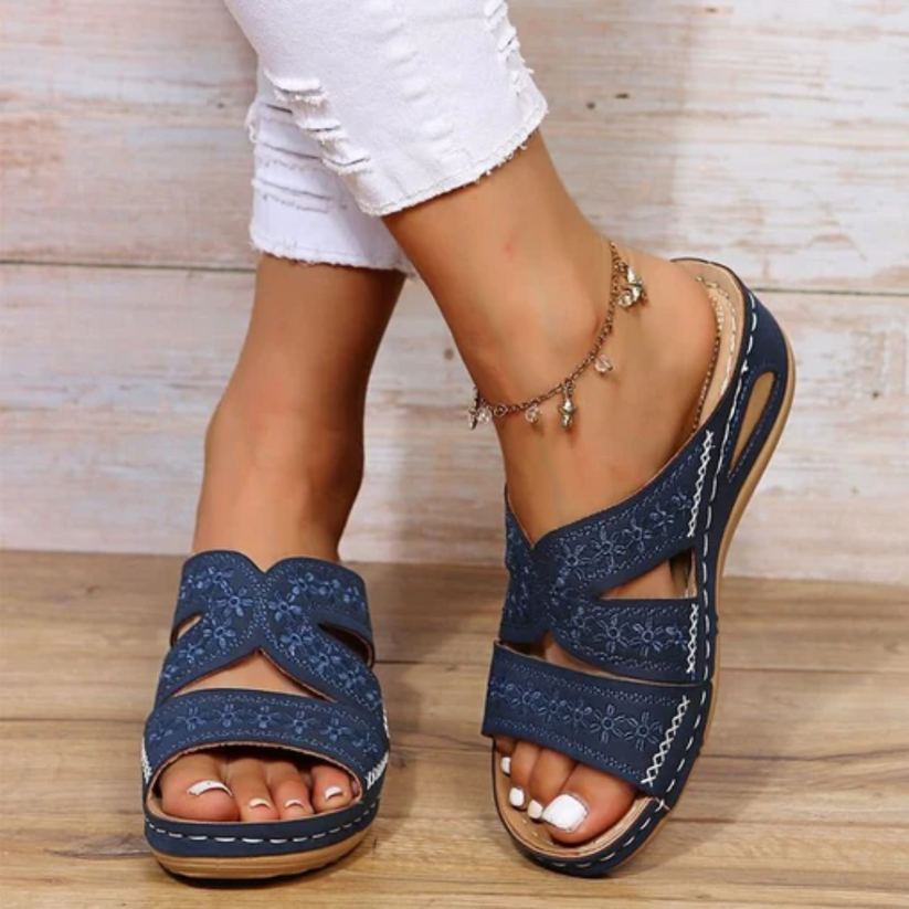 Lismali Arch Support Open Toe Wide Toe Box Slide Sandals Vintage Comfy ...