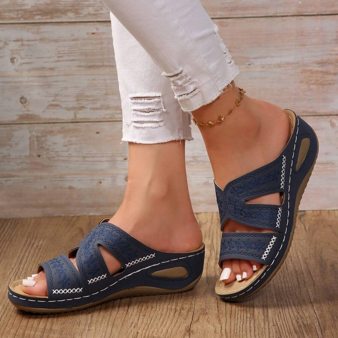 Lismali Arch Support Open Toe Wide Toe Box Slide Sandals Vintage Comfy ...