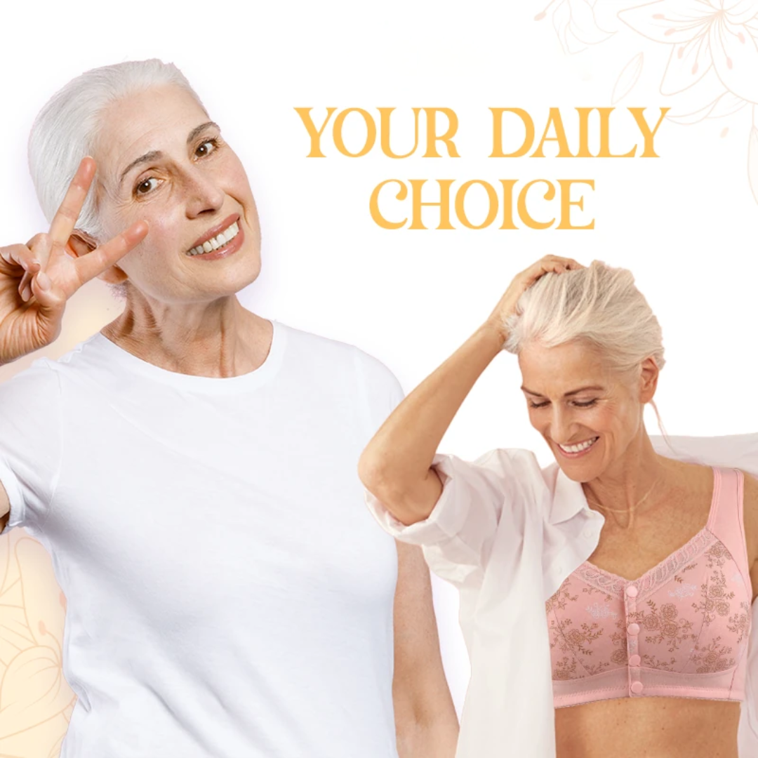 Rose Bra Wireless Front Button Bras For Seniors Huge Cup Size – Lismali