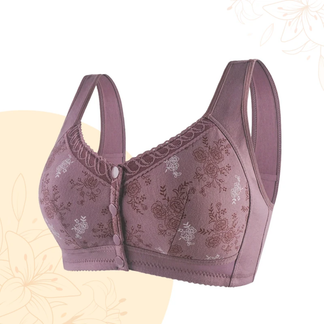Rose Bra Wireless Front Button Bras For Seniors Huge Cup Size – Lismali